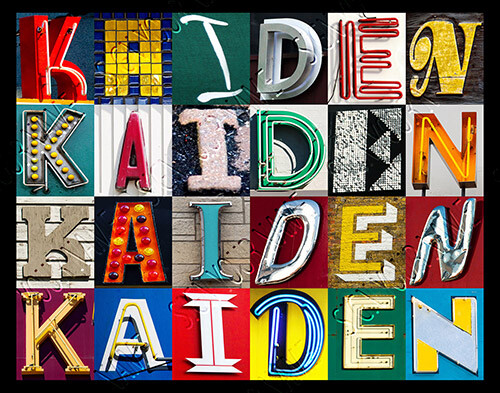 KAIDEN Name Poster featuring photos of actual sign letters | eBay