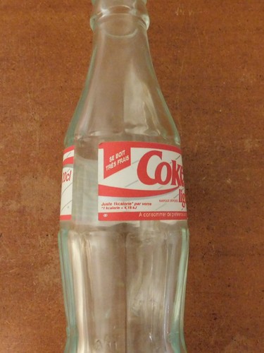 VINTAGE Coca Cola Coke Light Glass Bottle Paper label French 20cl | eBay