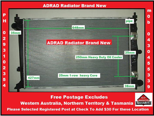Radiator For Ford Territory SY SX 2WD 4WD 6Cly & 6Cly Turbo*adrad* h ...