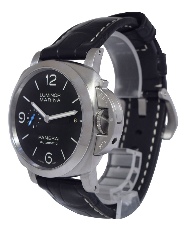 Panerai Luminor Marina PAM 1312 Steel Black Dial Mens 44mm Watch B/P ...