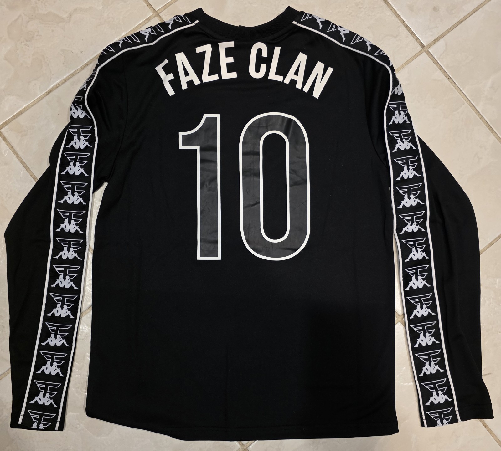 FaZe Clan x Kappa Long Sleeve Black Soccer Jersey Size M New Streetwear ...