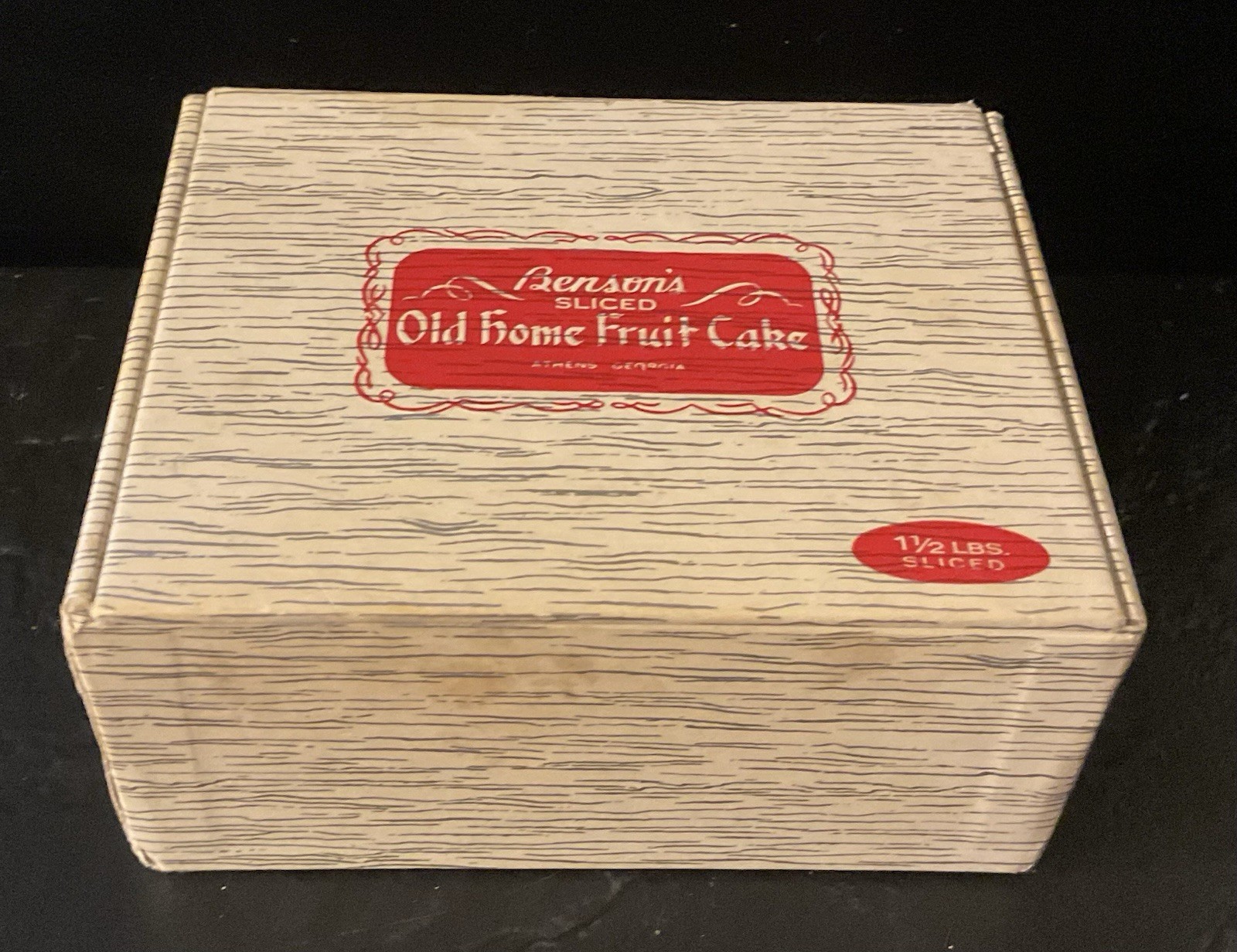 VTG Benson’s Sliced Old Home Fruit Cake 1 1/2 Lbs. Athens, Georgia 1960 ...