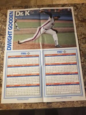 Dwight Gooden Poster 1986-1987 Calendar 19"x25" Dr. K New York Mets MLB ...