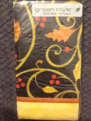Green Style Earth Smart Partyware Guest Towels Napkins Harvest Pottery ...