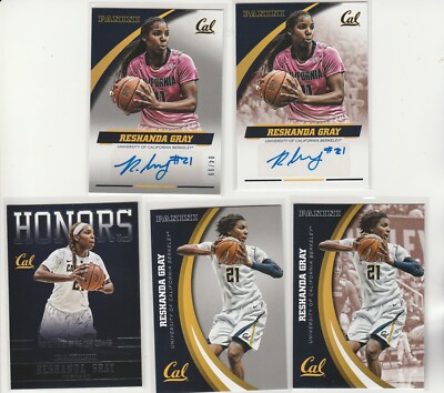 RESHANDA GRAY AUTOGRAPH RAINBOW LOT (5) 2016 CAL PANINI SILVER SERIAL ...