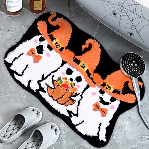 Halloween Bath Rug Mat Pumpkin Ghost Halloween Decor Supplies Bath ...