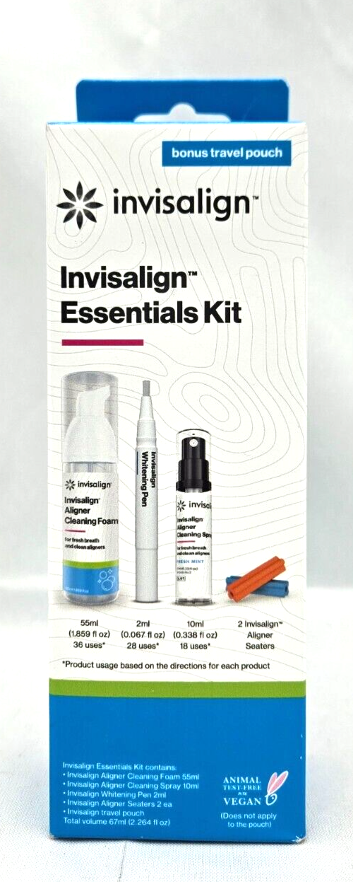 Invisalign Essentials Kit Cleaning Foam Spray Whitening Pen Aligner 02/ ...