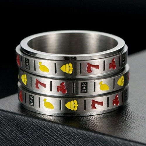[Unique Gift] Fruit Slot Machine Rotating Rings Spinner Game Ring ...