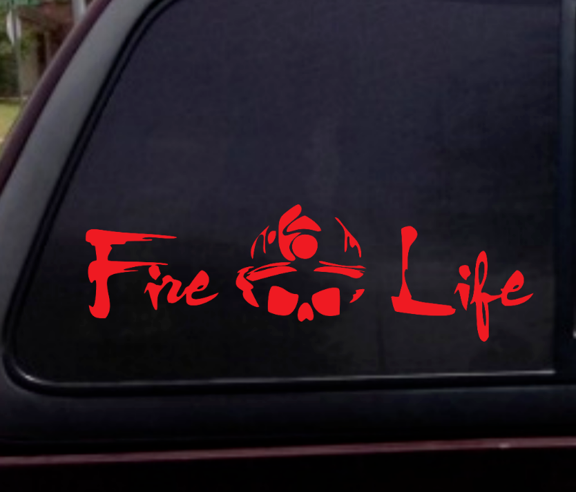 Fire Life Decal Stickers Firefighter Skull Car Truck Window Wall 22 ...