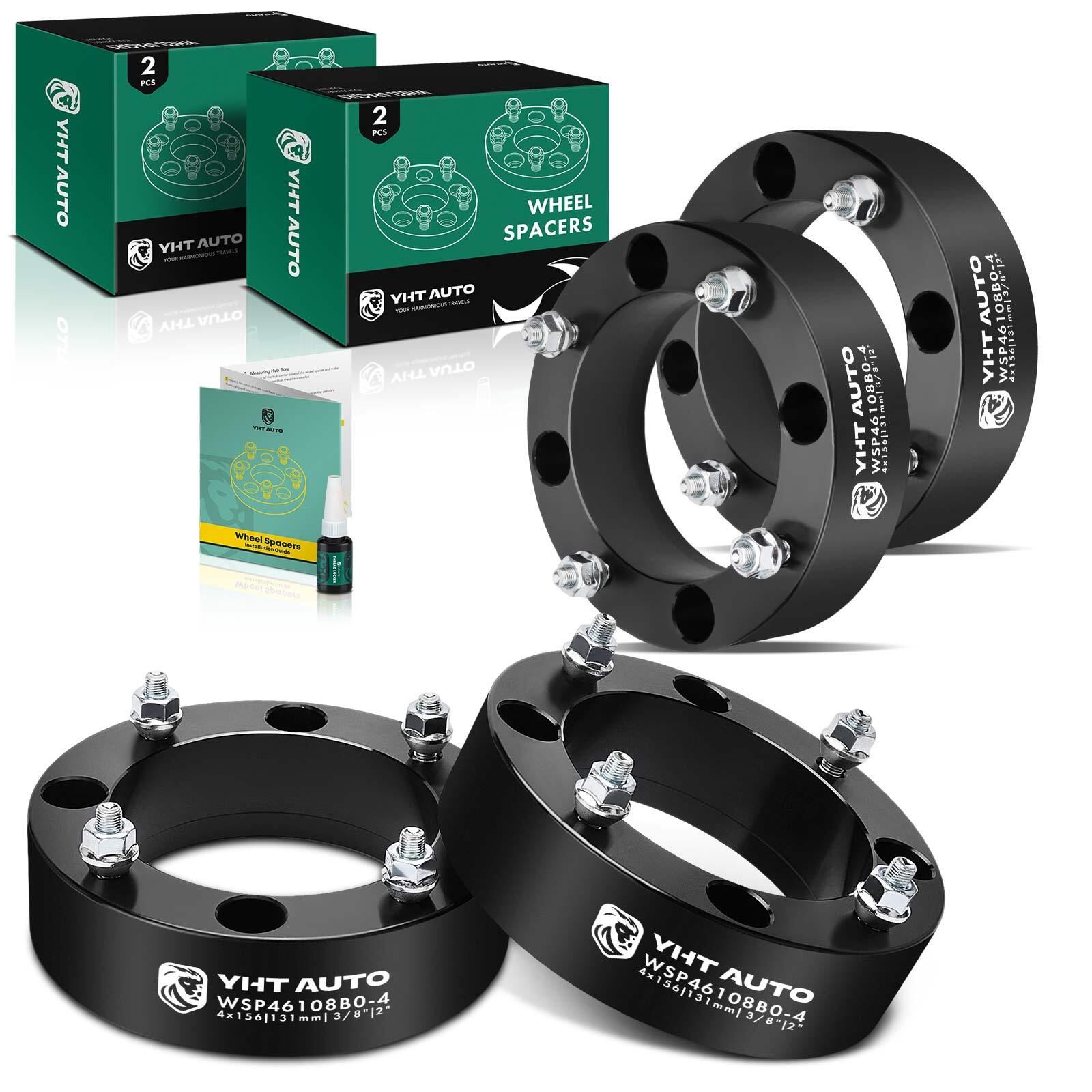 4x 4x156 to 4x156mm ATV Wheel Spacer 2" 3/8"x24 Studs 131mm for ...