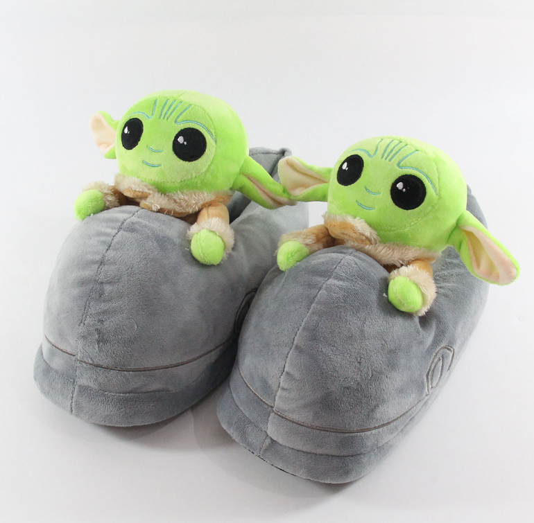 Star Wars Grogu Cartoon Plush Slippers Men Women Soft Stuffed Warm ...