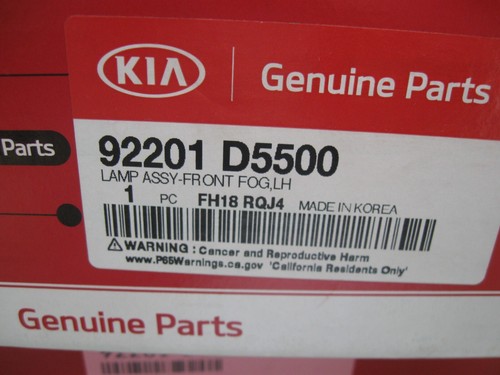Kia 92201-D5500 Left Front Fog Lamp Assembly for 19-20 Optima | eBay