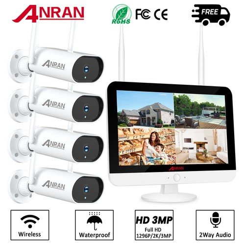 ANRAN CCTV Home Security Camera System 12" Monitor With 1TB Hard Drive ...