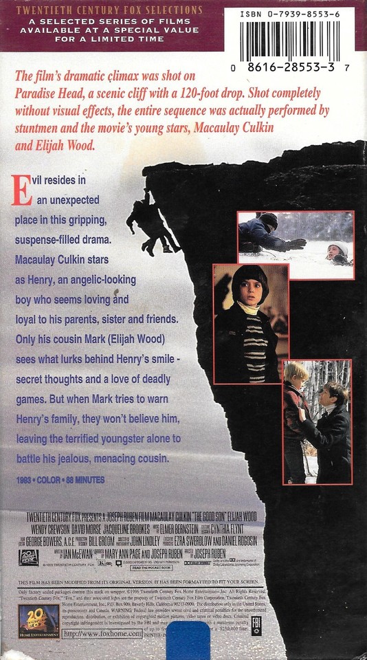 The Good Son - Macaulay Culkin David Morse Elijah Wood - 1993 Fox Video VHS Tape 86162855337 | eBay