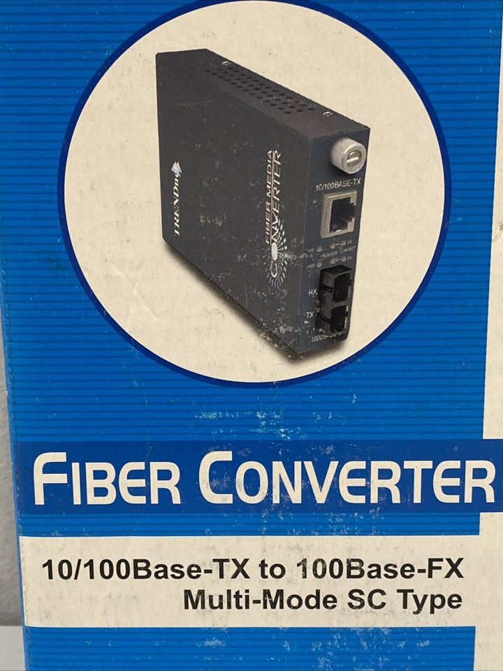 NEW Trendnet 100Base-TX to 100Base-FX Multi Mode SC Fiber Converter TFC ...