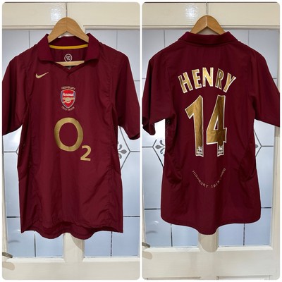 Arsenal 2005/06 Maroon Nike Football Shirt Size Large Henry #14 ...