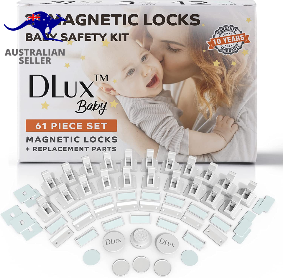 21 Magnetic Cabinet Locks 3 Keys, Child Safety 61-Piece Kit, Magnet ...