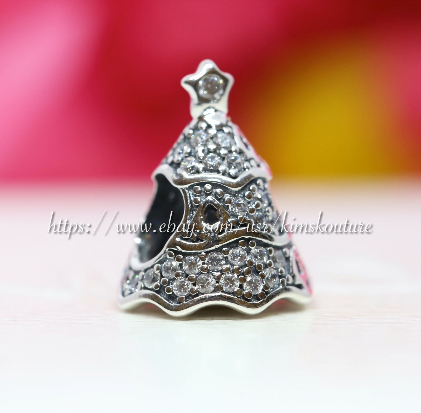Authentic Sterling Silver Twinkling Christmas Tree Charm 791765CZ | eBay
