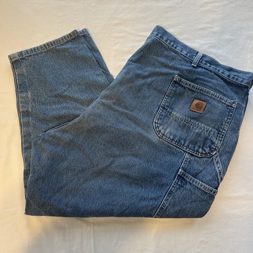 Carhartt 48x25 Hemmed Carpenter Loose Original Denim Mens Jeans | eBay