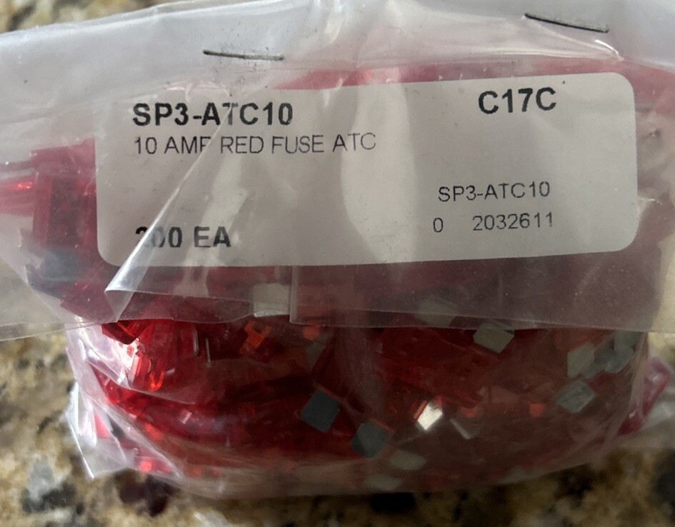 (200)- 10 Amp Red Mini Blade Fuse 10A Amps A ATM Grey Auto Car Van Bike ...