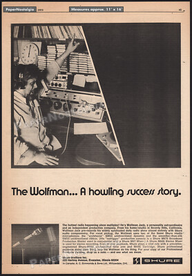 WOLFMAN JACK_/_SHURE__Original 1973 Trade Print AD / poster__audio ...