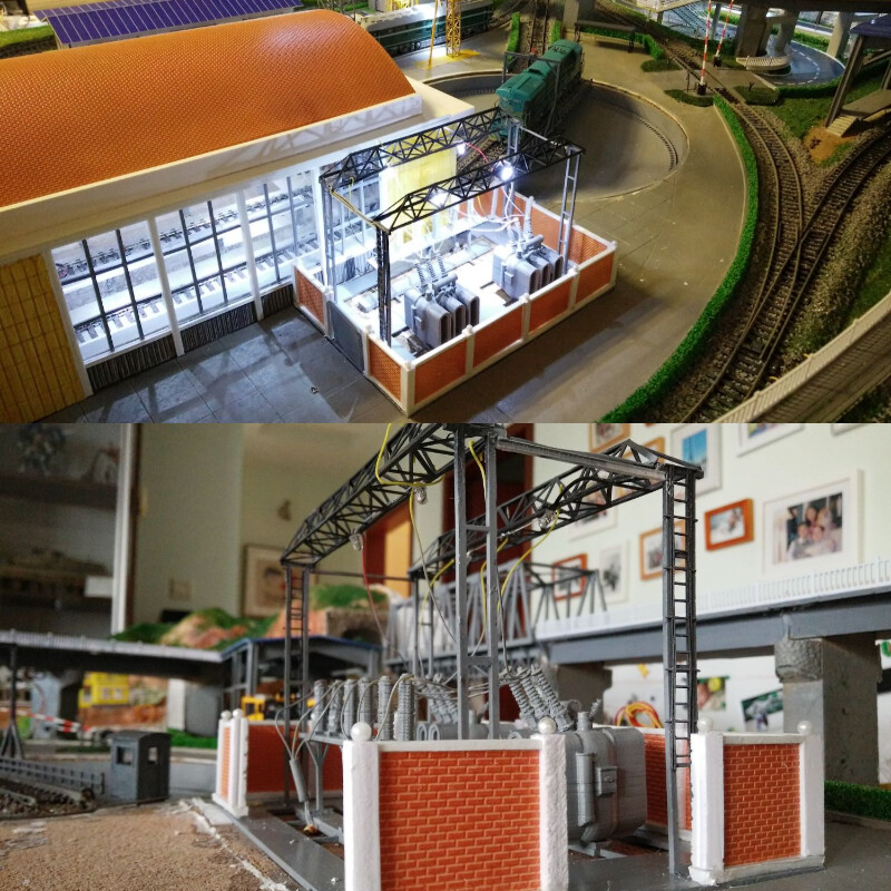 1/87 Scale Diorama Train Railroad Accessories Substation Transformer ...
