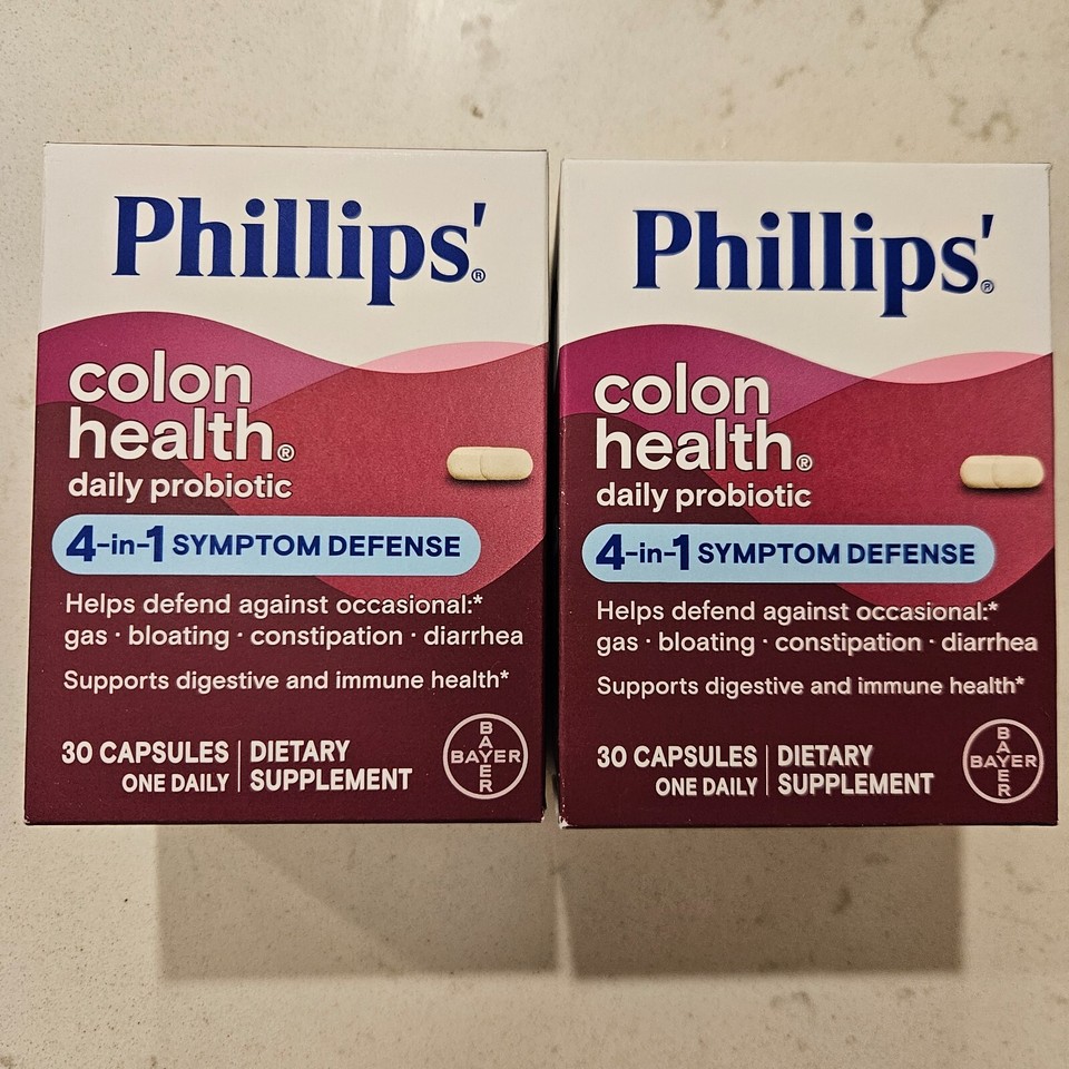 Phillips Colon Health Daily Probiotic Dietary Supplement 30ct X2 Exp ...