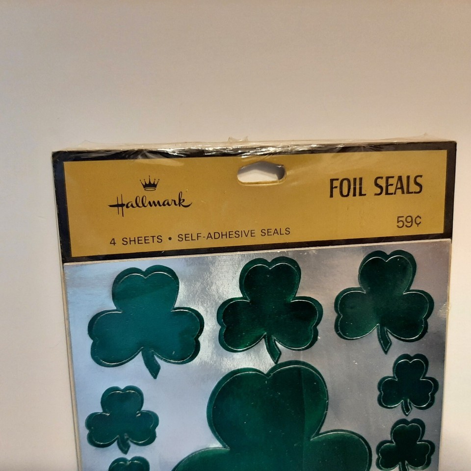 Vtg 60s 70s Stickers Hallmark St. Patrick’s Day Metallic NEW 4 Sheets ...