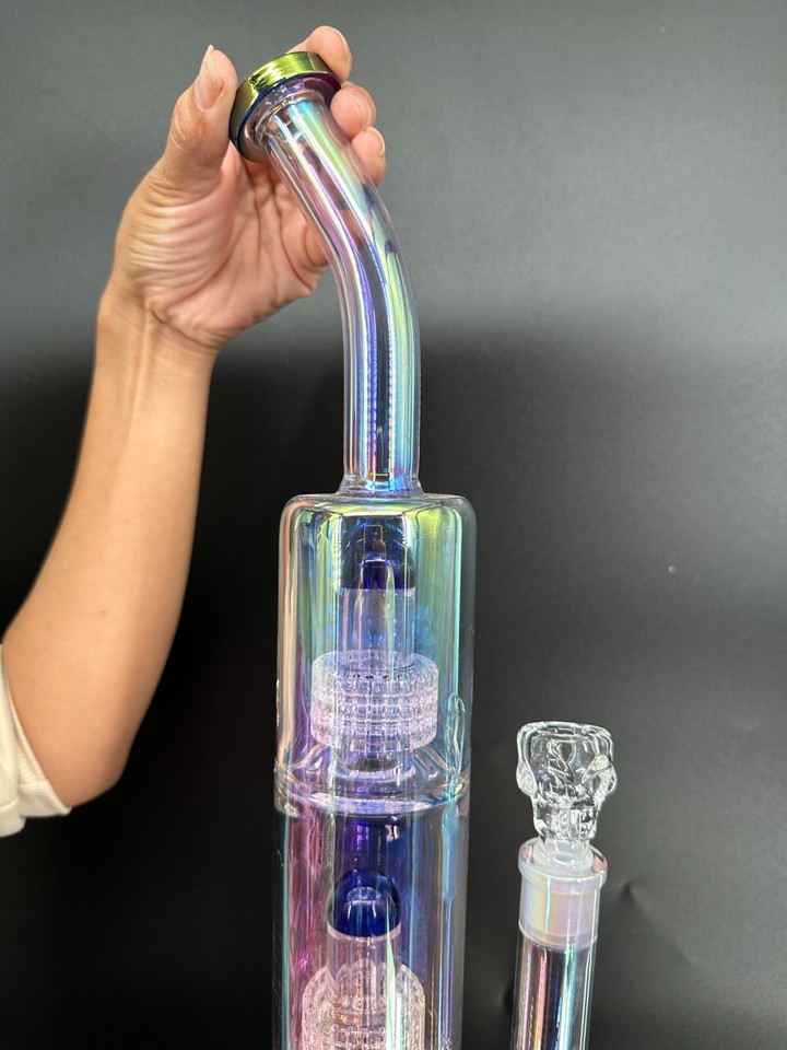 16in Heavy Thick Glass Bong Water Pipe Hookah Bongs with Skull catcher ...