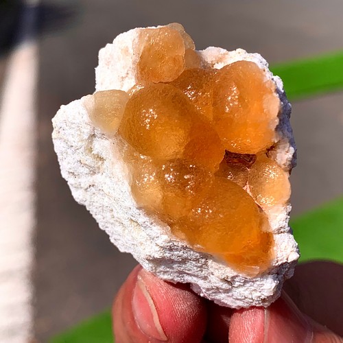 47G Natural transparent yellow spherical fluorite mineral crystal ...