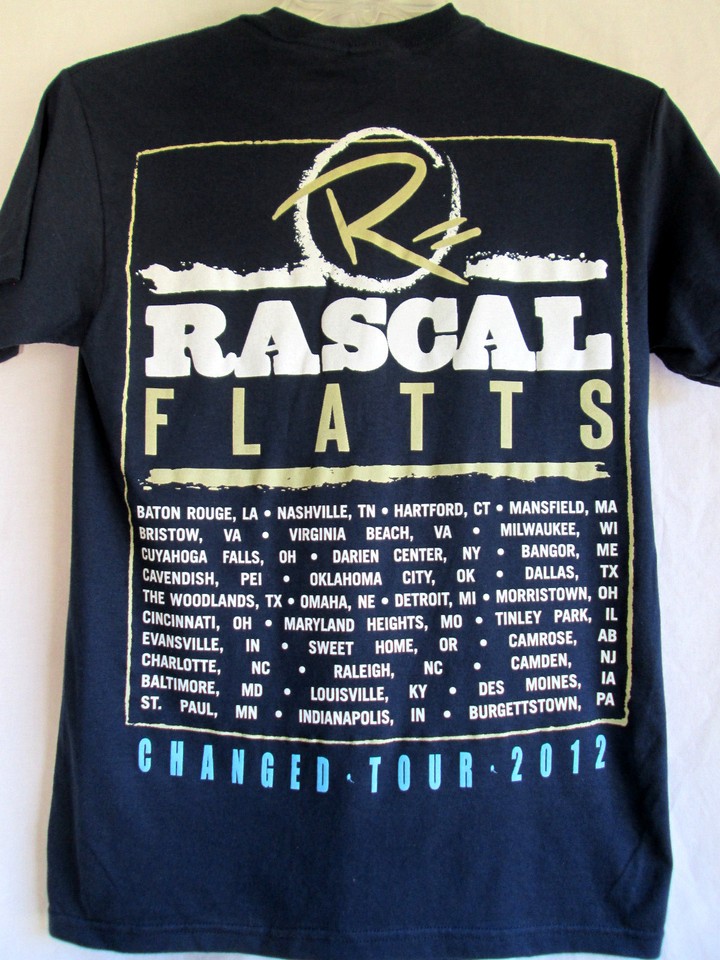 RASCAL FLATTS...2012...CHANGED TOUR...CONCERT...T-SHIRT...NEW...sz S | eBay