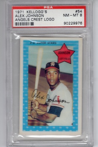 1971 Kelloggs Baseball #54 Alex Johnson Angels Crest Logo PSA 8 NM-MT ...