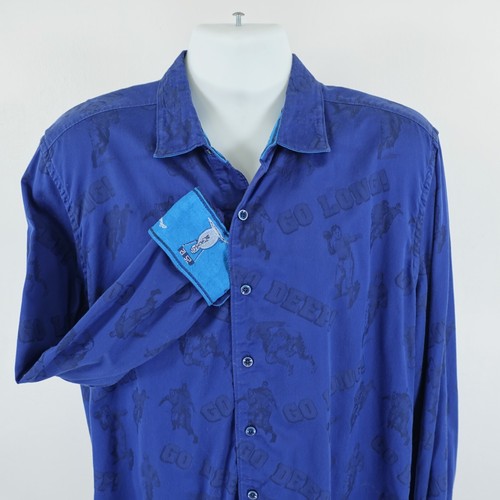 Robert Graham XL Navy Blue GO LONG Go Deep NFL Football Sport Flip Cuff ...