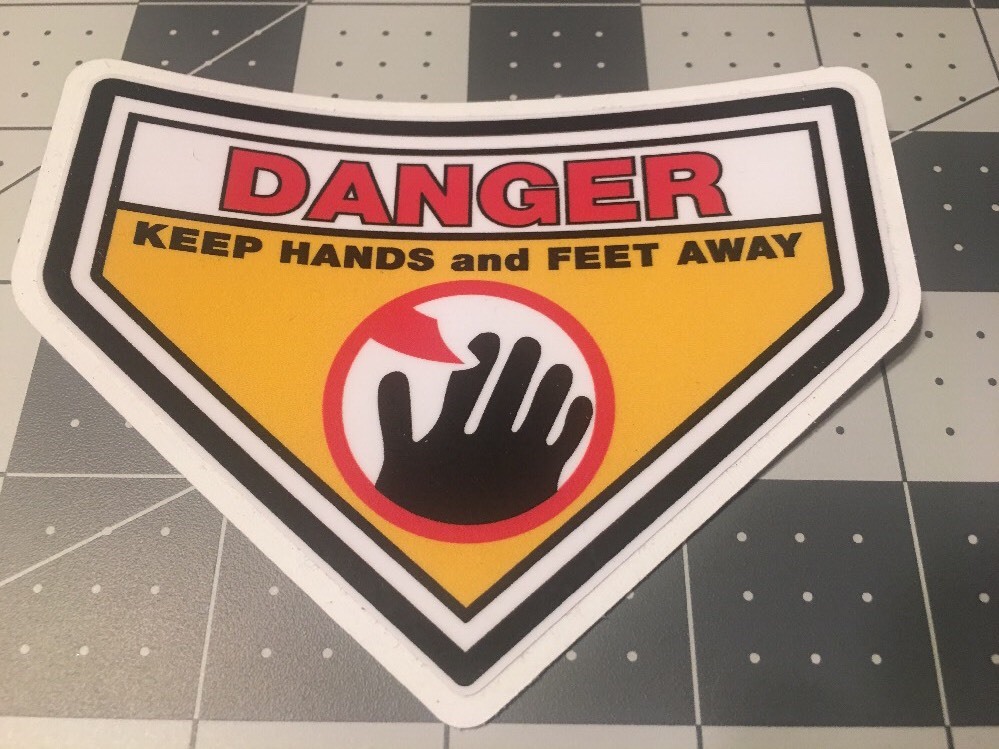 Danger Keep Hands and Feet Away Decal Like 1970's Snapper And Others 4 ...