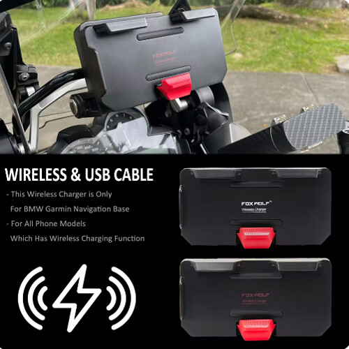 For BMW R1200/1250GS F700/800GS S1000XR ADV Wireless Charging GPS Phone ...