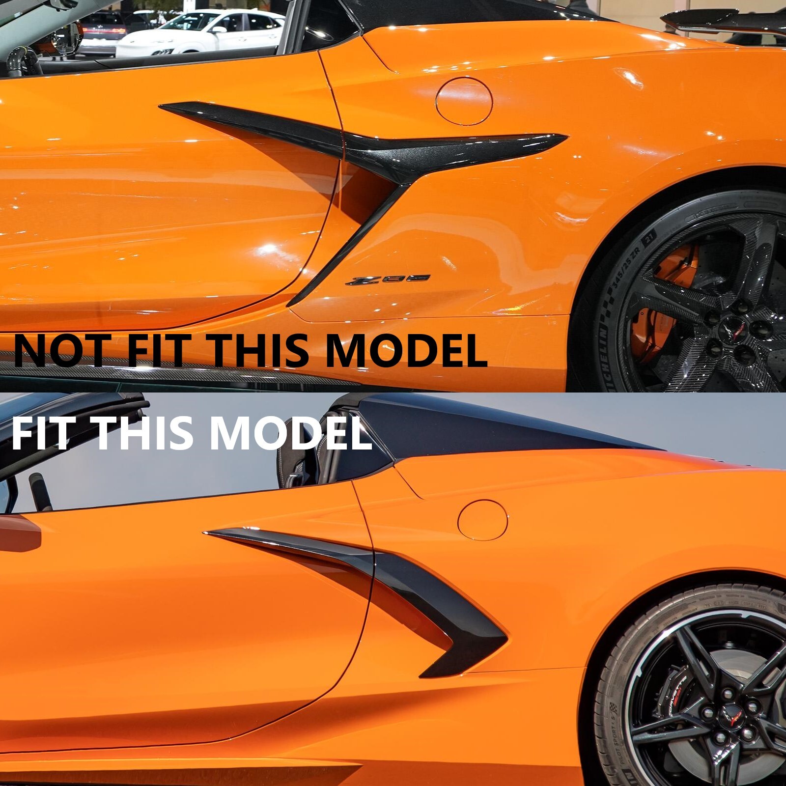 Carbon Fiber Body Side Scoop Vent Cowl Trim Cover for Chevrolet ...