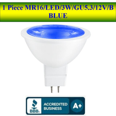 1 PIECE BLUE LED MR16 Light Bulb GU5.3 25-Watt Equivalent, halogen ...
