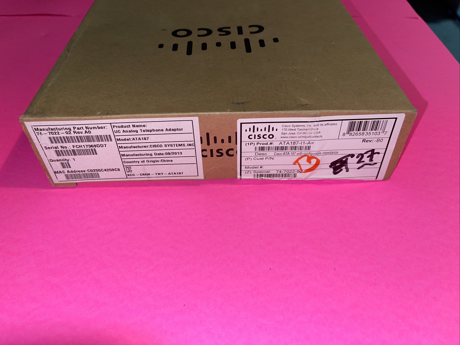 Cisco ATA 187 Analog Telephone Handset-to-Ethernet Adaptor - Black ...