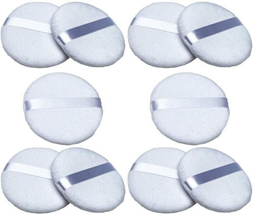 10x 4.5" Jumbo Extra Large Powder Puff 100% Pure Cotton Soft Fluffy ...