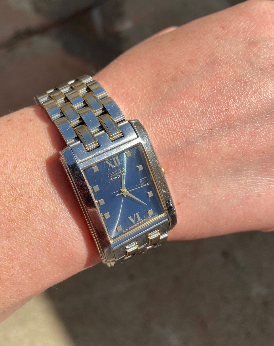 Vtg Citizen Watch Eco Drive Solar E010-s004004 Silver Steel Vtg Citizen Watch Eco Drive Solar E010-s004004 Silver Steel