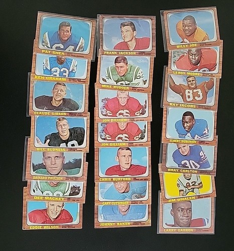 1966 Topps Football Card Lot - 21 Vintage Cards - W/ Pat Shea and Larry ...