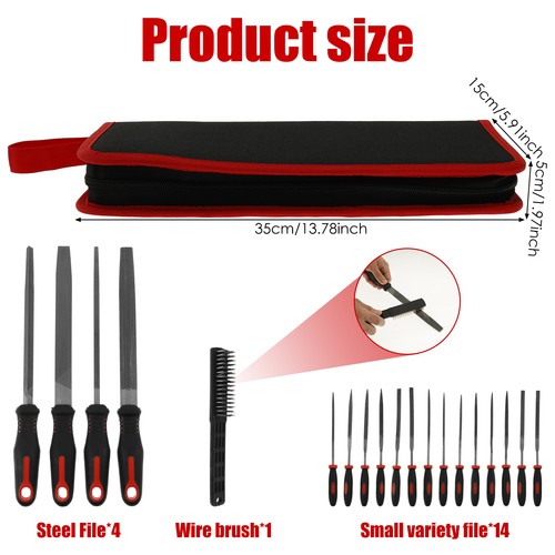 17Pcs Steel Filing Tool Set Efficient Cutting Metal File Set Ergonomic ...