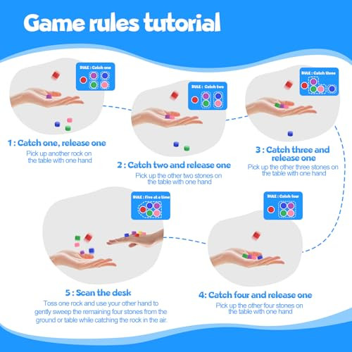 Korean Traditional Gonggi Game, Portable 6 Stones Set with Jacks Gong ...