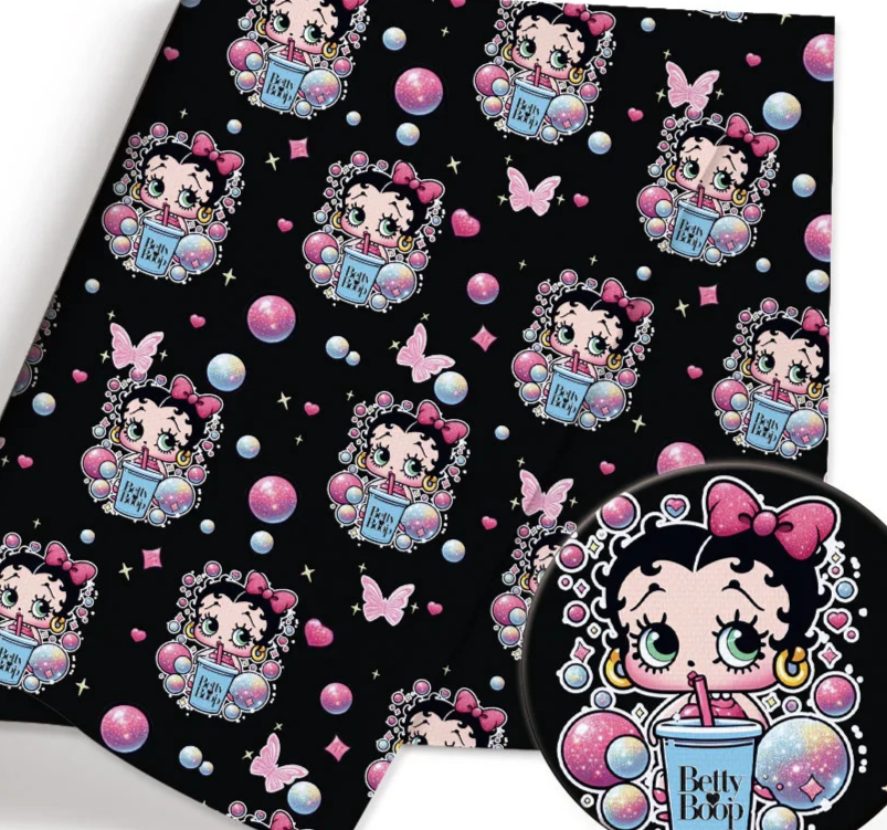 Polycotton Fabric with Betty Boop Pin Up Girl Print – Half Yard 18x55 ...