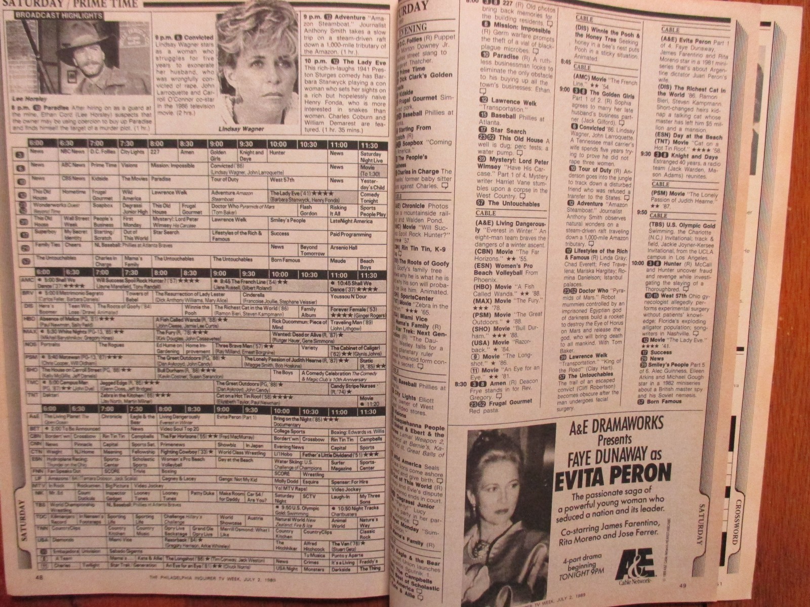 July 2, 1989 Philadelphia Inquirer TV Week(MATT FREWER/MAX HEADROOM ...