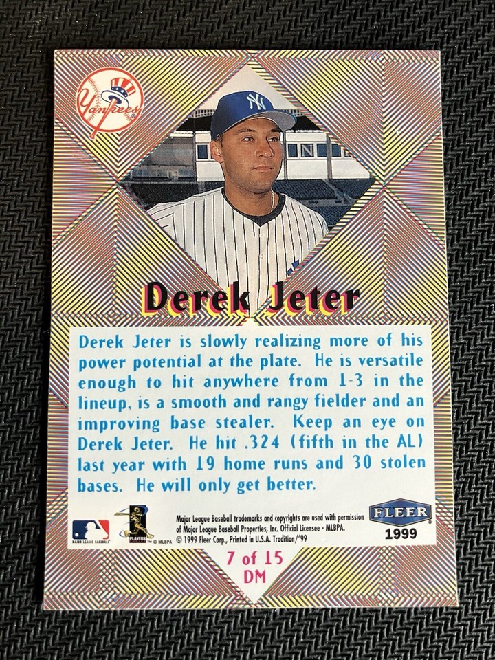 1999 Fleer Tradition Diamond Magic Insert Derek Jeter New York Yankees ...