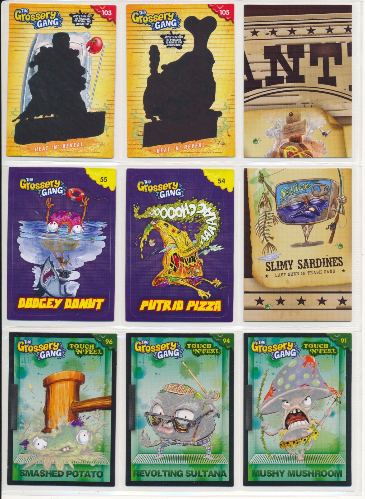 Grossery Gang Collectors Card Mixed Insert Sticker Chase Lot of (9 ...