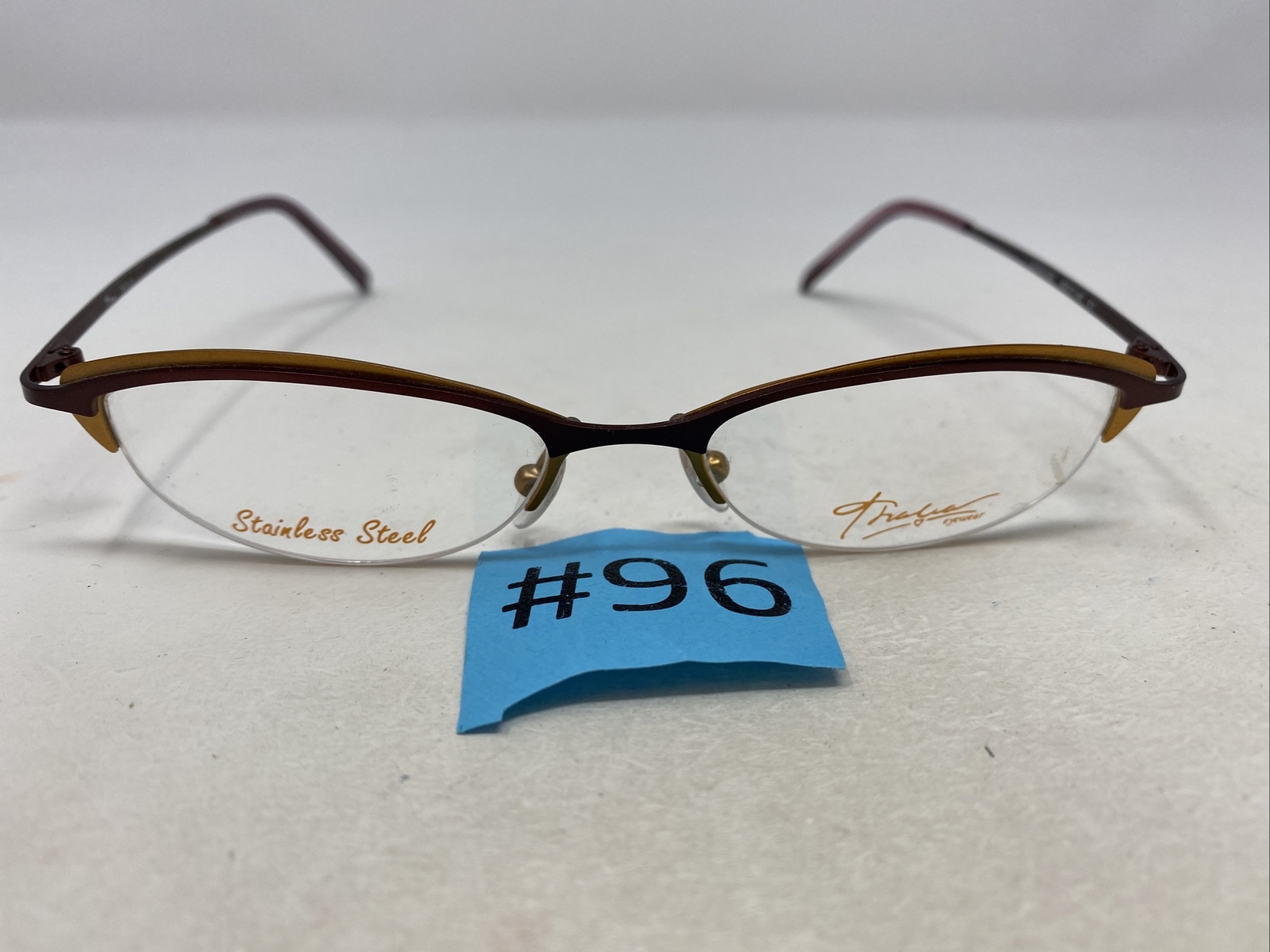 Fralia Eyewear NOLA CY 49-17-140 Burgundy Half Rim Eyeglasses Frame #96 ...