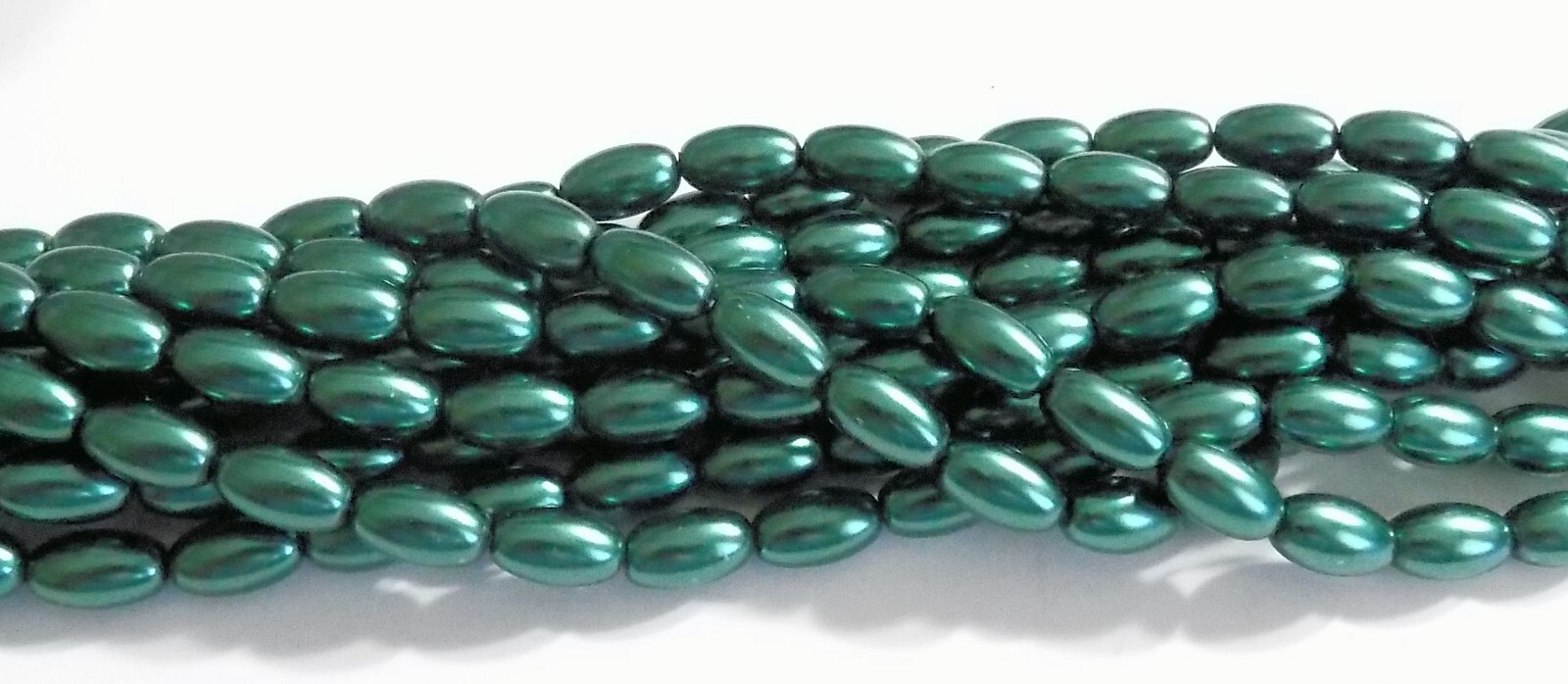 6x10mm Teal Rice Glass Pearls | eBay