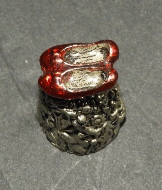 Comstock Wizard of Oz Pewter Thimble Ruby Slippers Dorothy Red Shoes | eBay